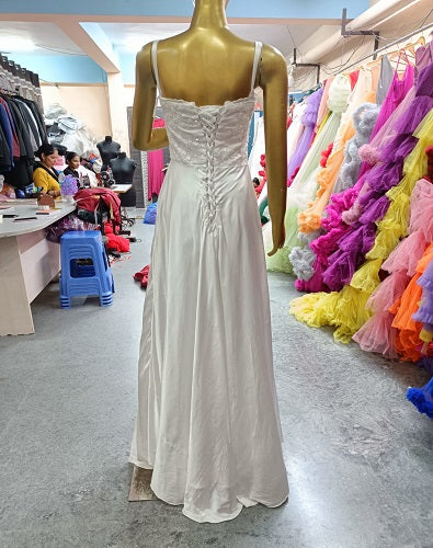 W633, White Slit Cut Evening Gown, (All Sizes) – Style Icon www ...