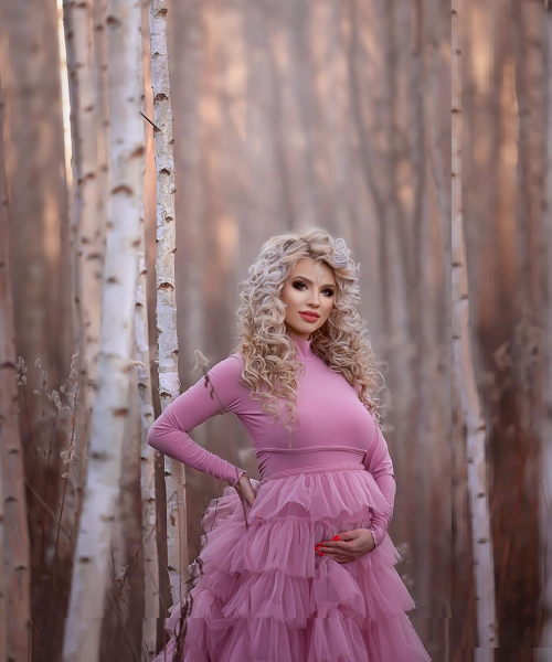 G2027,Pink Frill Maternity Trail Baby Shower Gown, Size (All)pp – Style ...